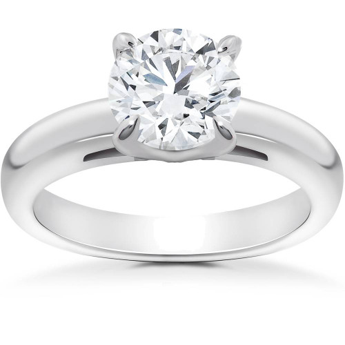 1 ct Round Cut Solitaire Diamond Cathedral Heavy 5g Engagement Ring ...