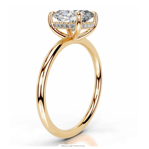 Custom Order 14k Yellow Gold 2ct Cushion Center With Size Halo Size 11.5