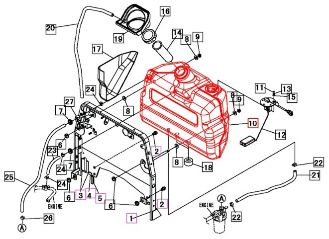 FUEL TANK ASSEMBLY FOR MAHINDRA TRACTOR (19580111100)