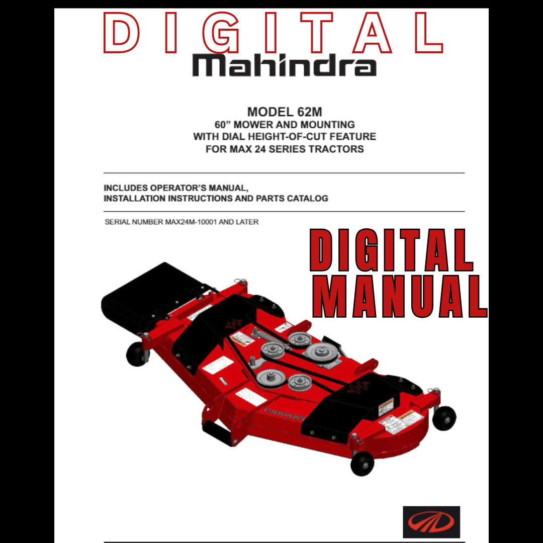 Mahindra Digital Operator’s Manual Model 62M 60 Inch Mower PDF Download