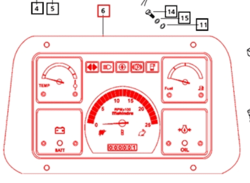 Mahindra Instrument Cluster Pricol E007701446C91 – 5555 5565 5570 2WD ...