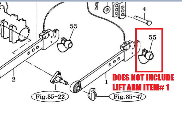 LOWER LIFT ARM QUICK-ATTACH UNIT FOR 4510 MAHINDRA TRACTOR (16505240300 ...