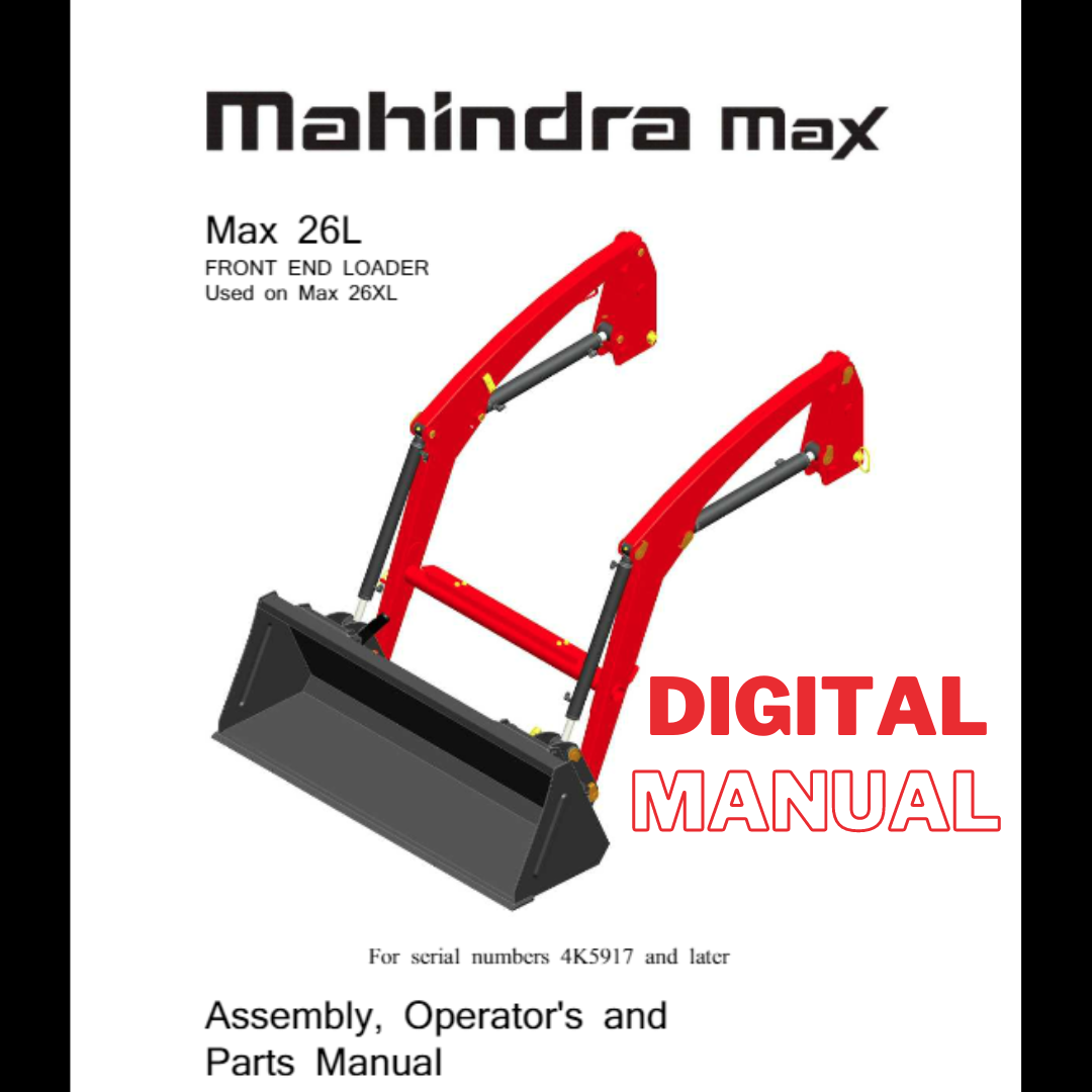 Mahindra Digital Service And Operator’s Manuals Max 26XL Shuttle HST ...