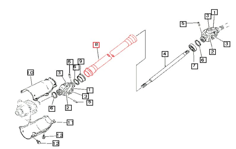 COVER FOR MID PTO SHAFT ON MAHINDRA TRACTOR (19641913BR0)