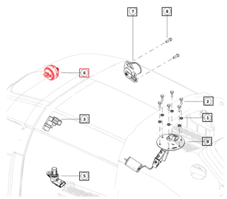 Mahindra Air Clog Sensor - 007708320K91 - for 1120, 1123, 1126 Tractors