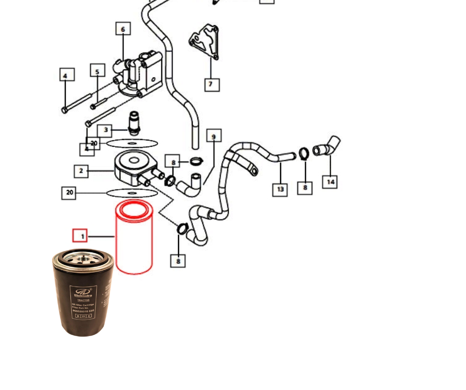 Mahindra Spin-On Engine Oil Filter 000020316E05 – Fits 4500, 5500, 6000 ...
