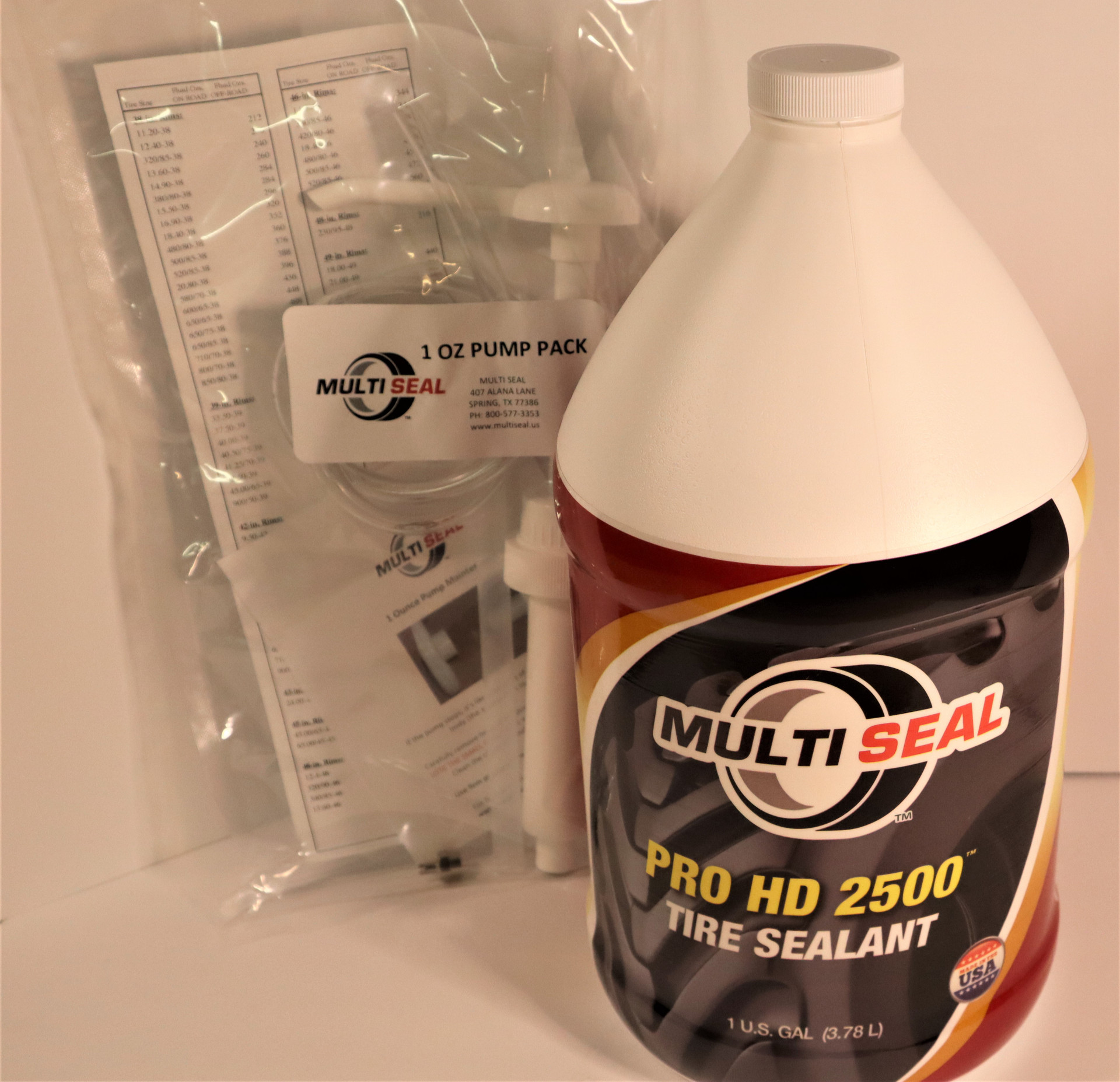 Multi Seal PRO HD 2500 Tire Sealant – Seals up to 3/4" - 1 Gallon with Pump