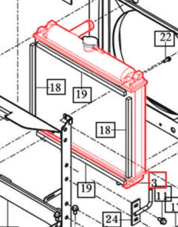Mahindra Radiator 11111042000 – eMax 22/25, eMax 20S, eMax L22/L25
