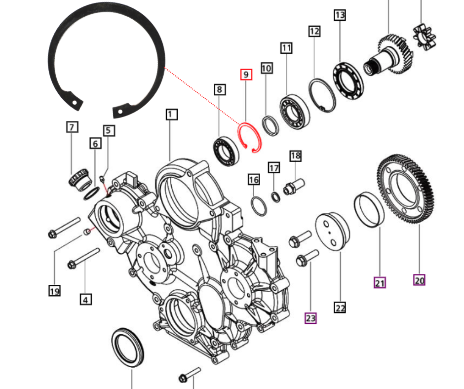 Mahindra Circlip Internal 62 mm 006006107F1 – Crankcase Front Cover ...