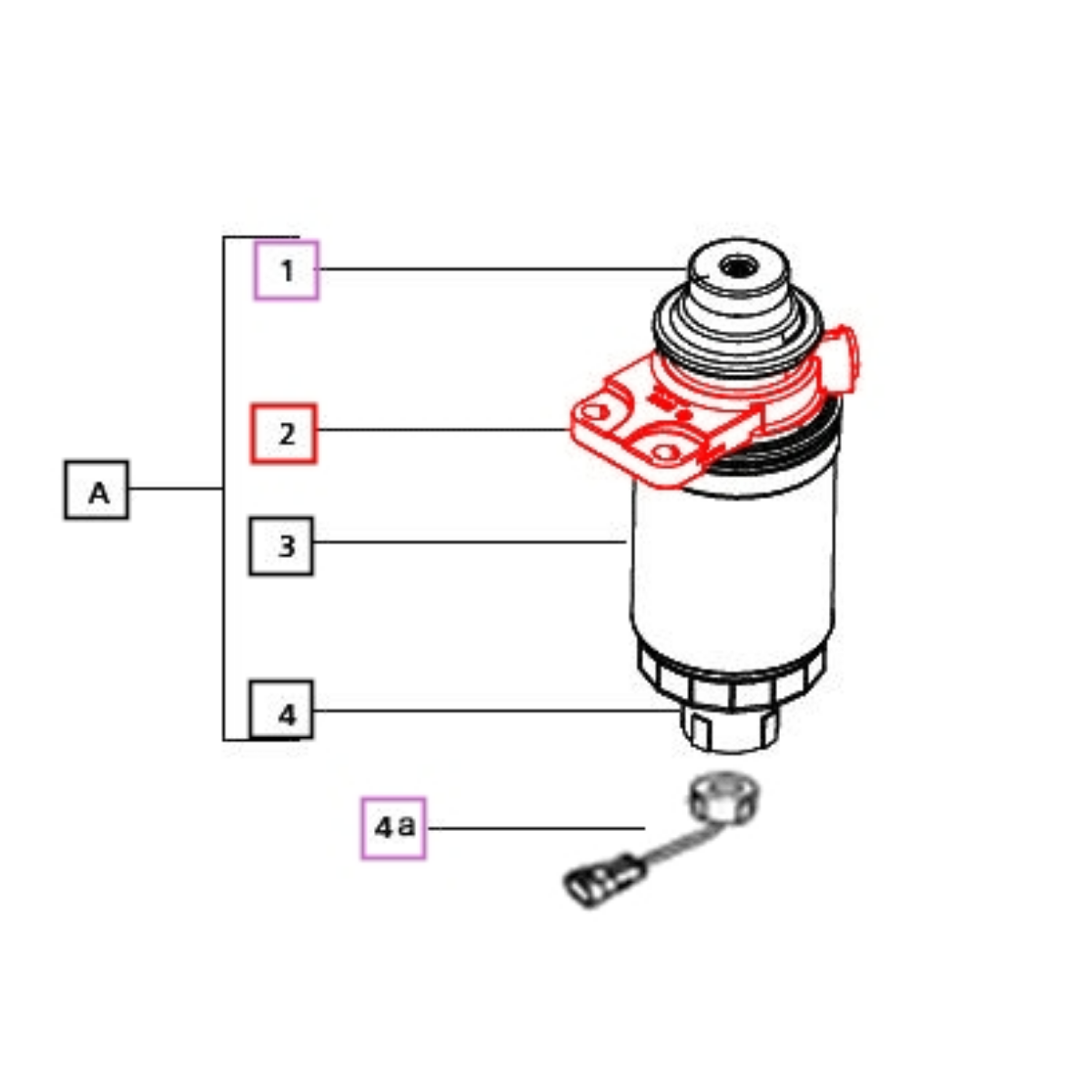 Mahindra Hand‑Primer Fuel Water Separator Head 006008906B1 – 1500, 1600 ...