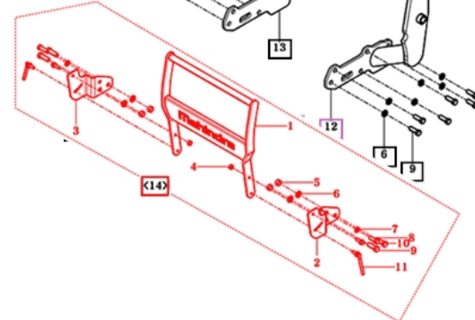 Mahindra Loader Grill Guard Kit 87501006001 for eMax 22 & eMax 25 ...