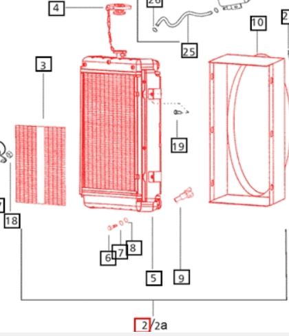 RADIATOR ASSEMBLY FOR 6525|8560 MAHINDRA TRACTOR (006016208C91) - Bill ...
