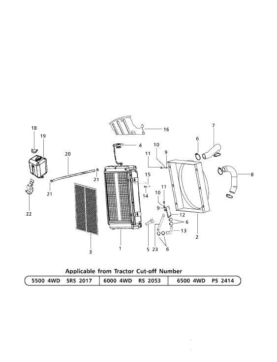RADIATOR FOR 5500 MAHINDRA TRACTOR (006003547C91) - Bill's Tractor