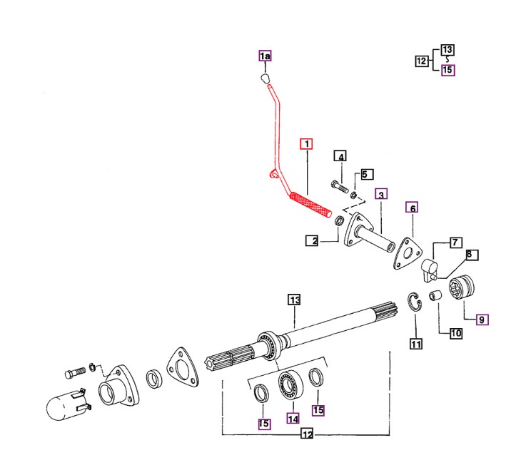 REAR PTO LEVER FOR MAHINDRA TRACTOR (005557107R91)