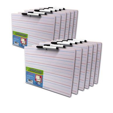 9 x 12 Two Sided Red & Blue Ruled/Dry Erase with attached marker Class ...