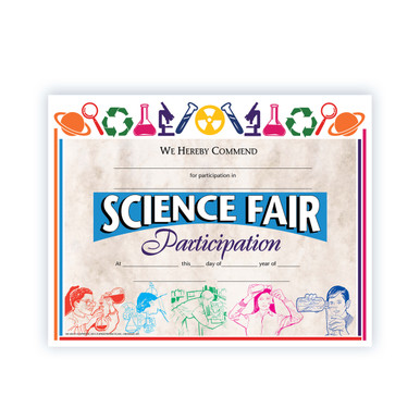 Science Fair Participation Certificate - 30 Pack - Flipside Products