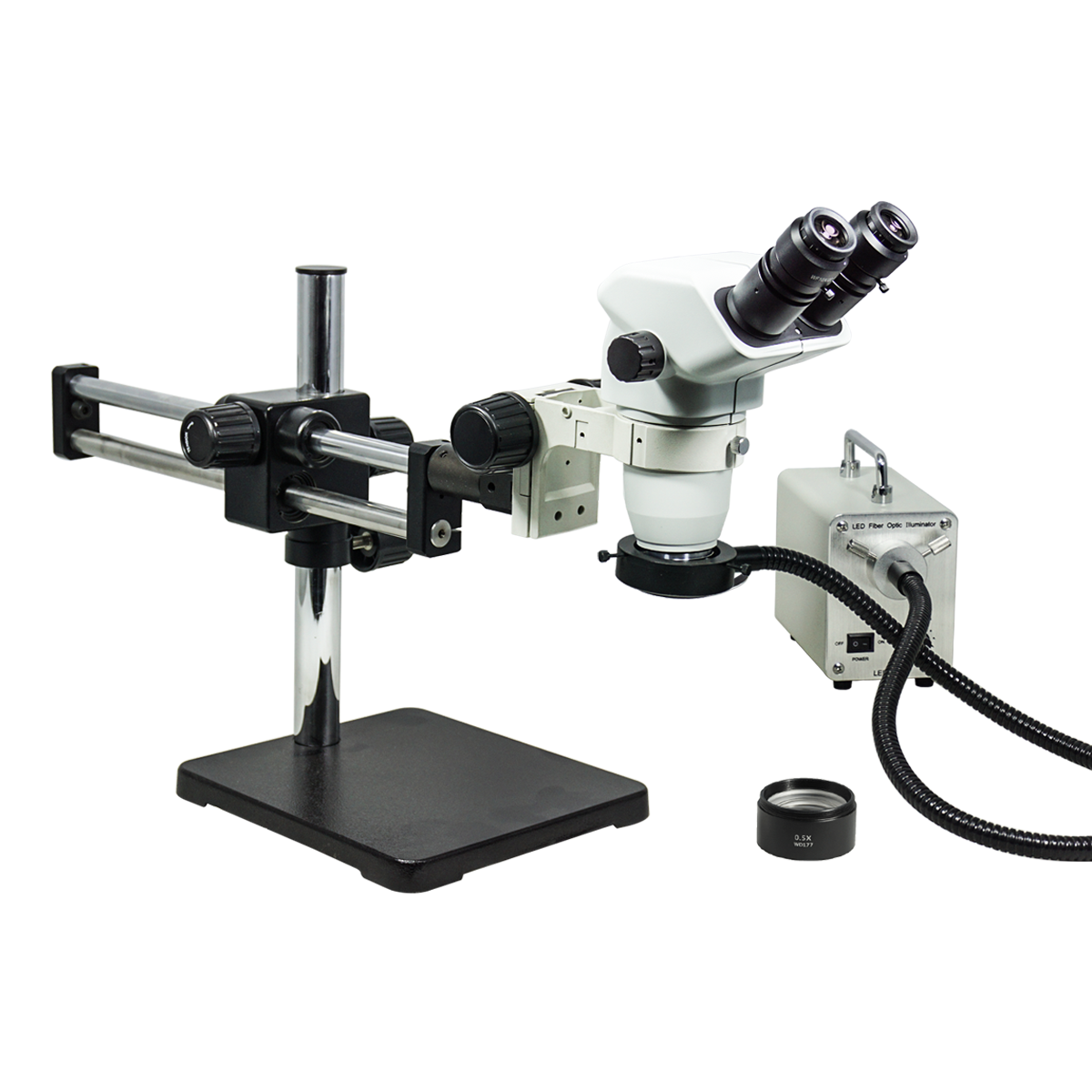 3.35-45X LED Light Dual Arm Stand Binocular Zoom Stereo Microscope ...