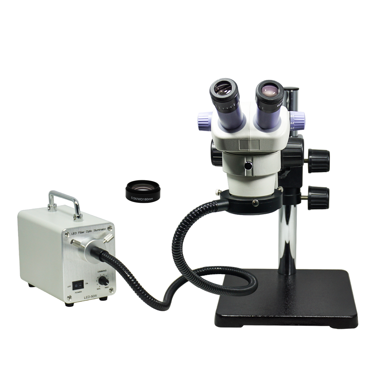 0.35-30X LED Light Dual Arm Stand Binocular Zoom Stereo Microscope ...