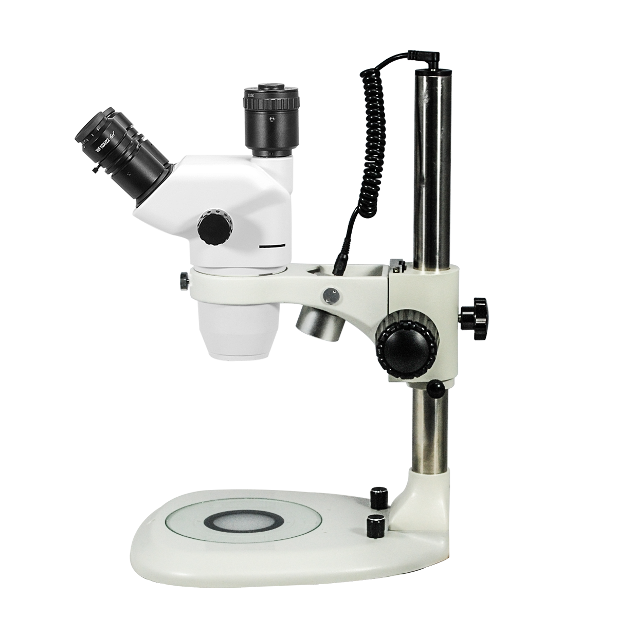 6.7-45X Post Stand LED Dual Illuminated Light Trinocular Zoom Stereo ...