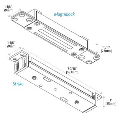 Securitron SAM Shear Aligning Magnalock, 600lb Holding Force, Satin ...