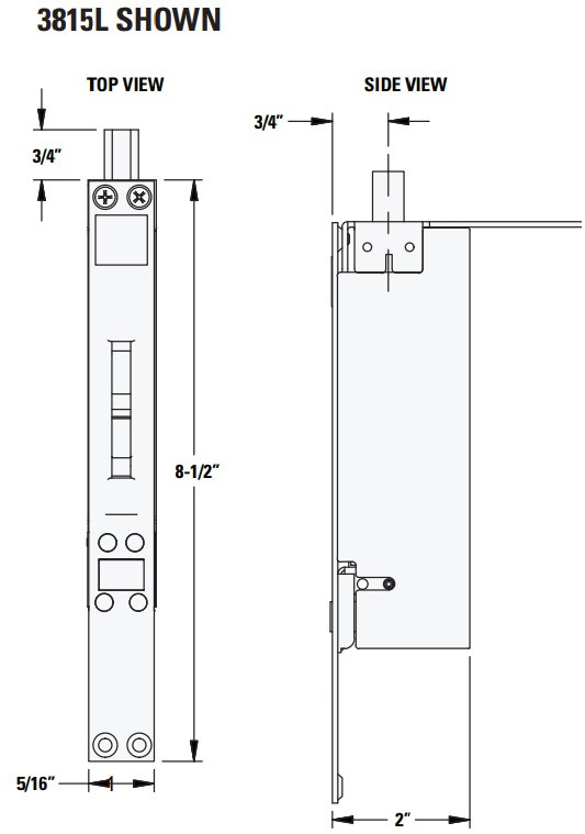 Trimco 3800 Automatic & Semi-Automatic Flush Bolt for Wood Door ...