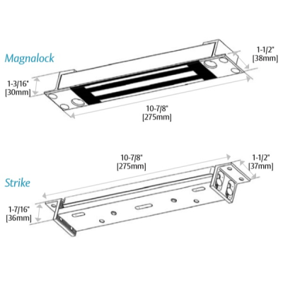 Securitron SAM Shear Aligning Magnalock, 1200lb Holding Force, Satin ...
