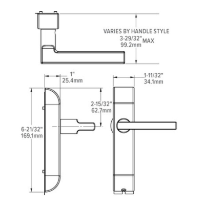 Adams Rite 4600 Heavy Duty Deadlatch Handle for 4300, 4500 or 4900 ...