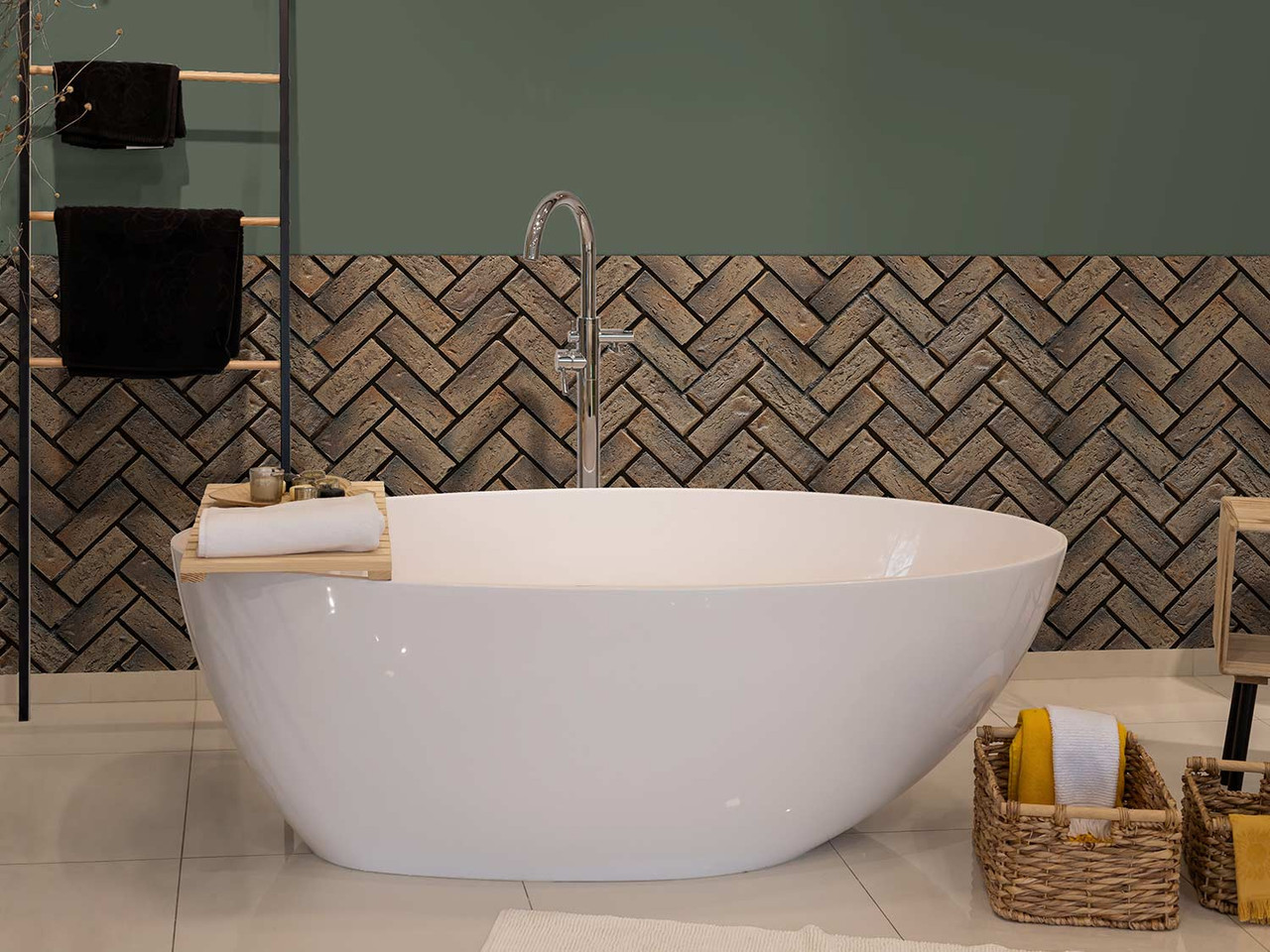 Opus Herringbone Faux Brick Wall Panels | Barron Designs