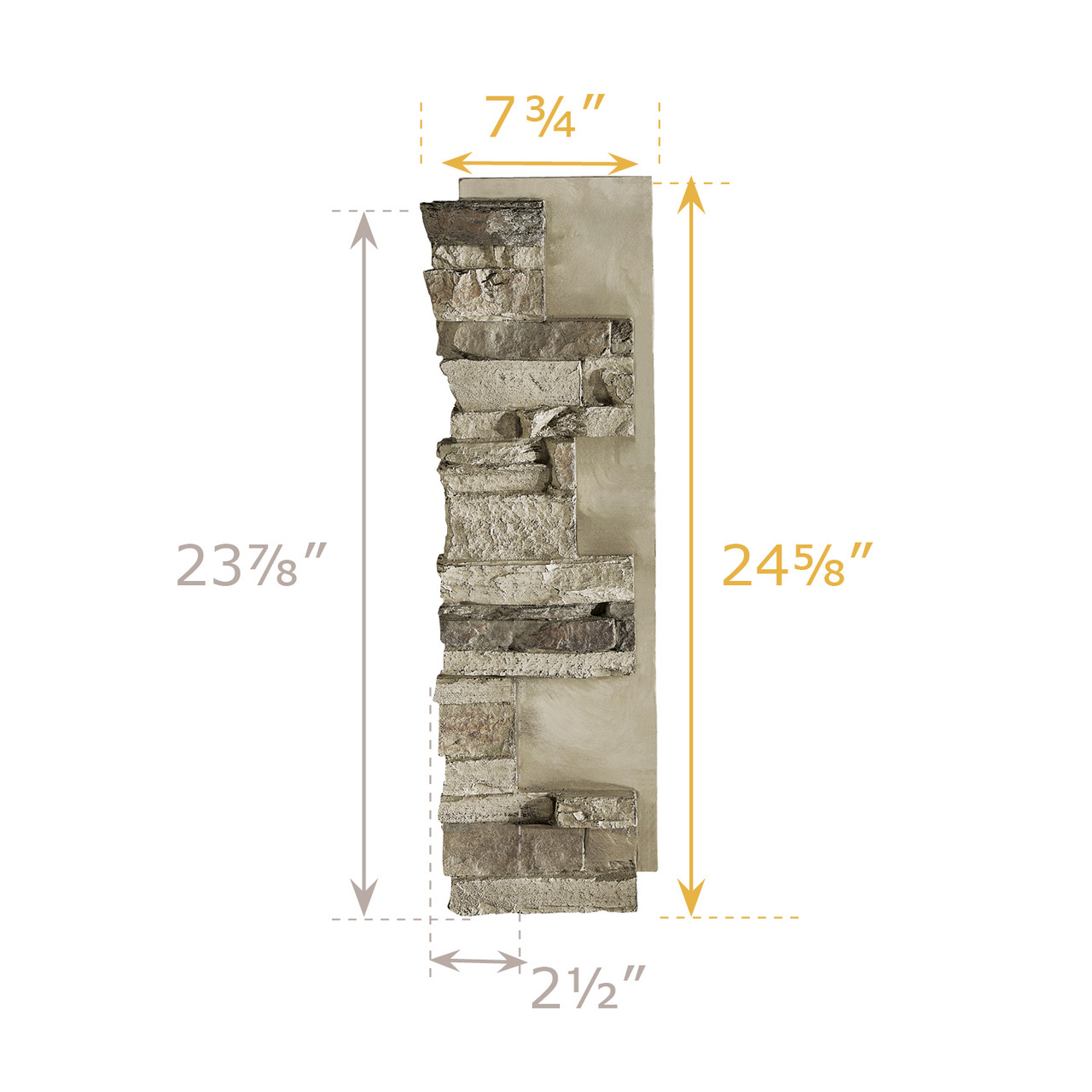 Colorado Dry Stack Faux Stone Left Endcap