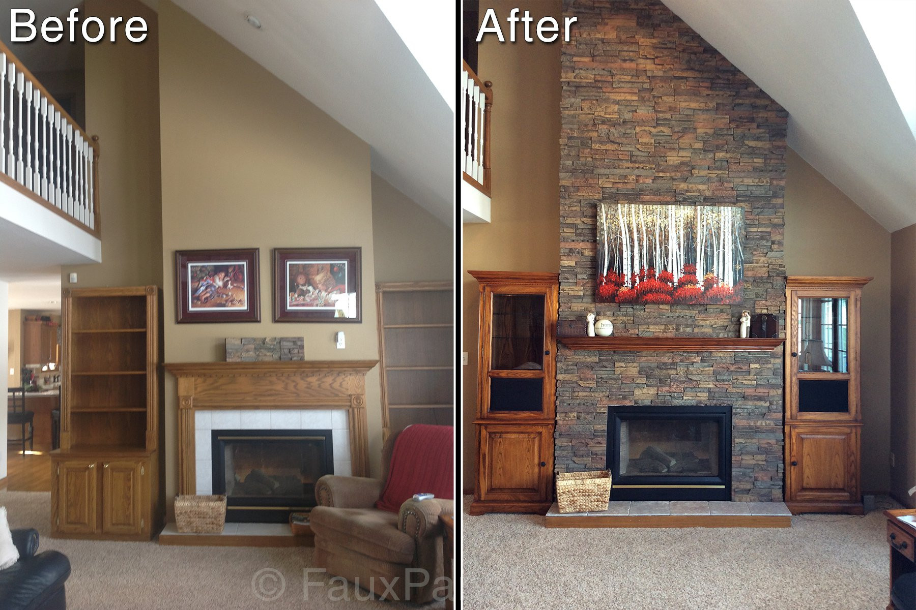 Reface a Fireplace with the Look of Stone or Brick - Barron Designs