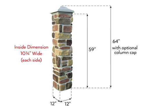 Tumbled Stone Column Post Cover