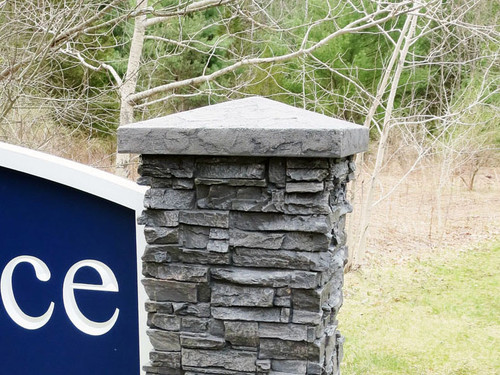 Colorado Dry Stack Stone Column Solid Cap - Narrow