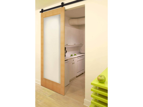 Modern Single Sliding Glass Barn Door