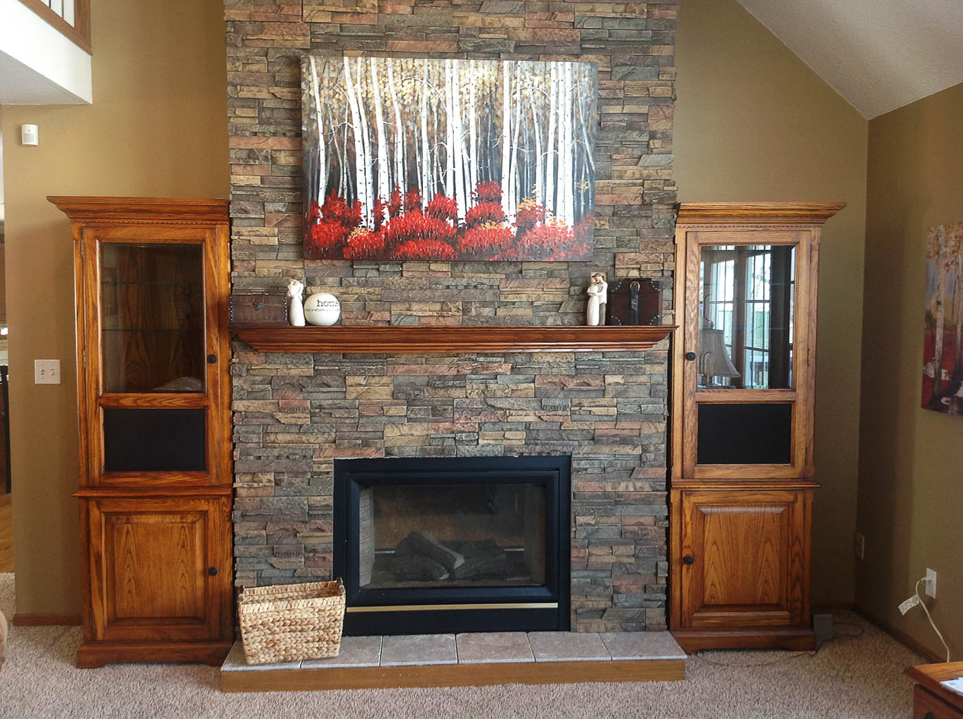 Building A Stacked Stone Fireplace DIY Stacked Stone Fireplace Reveal