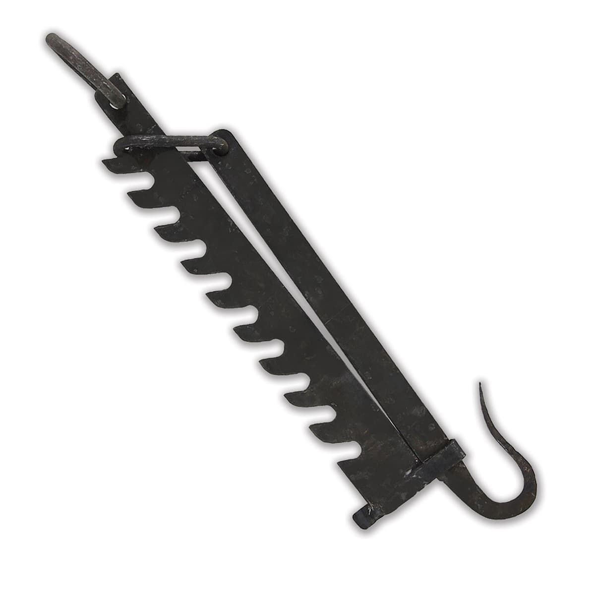 Hand Forged Iron Adjustable Saw Hook for Cauldrons - Museum Replicas Ltd.