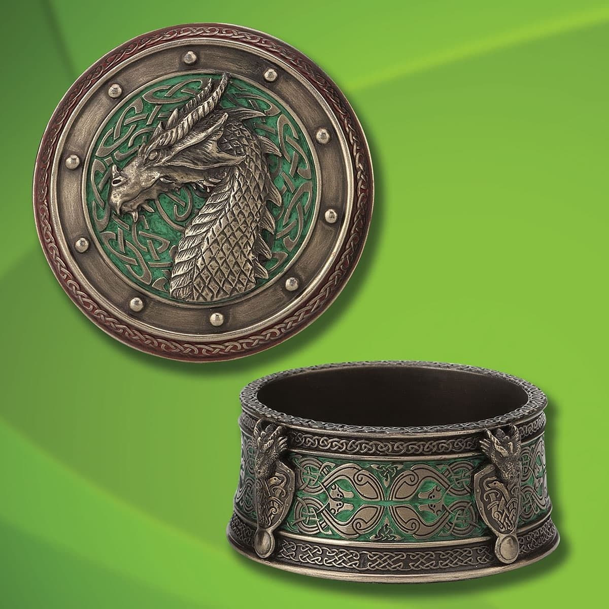 Celtic Dragon Trinket Box - MuseumReplicas.com