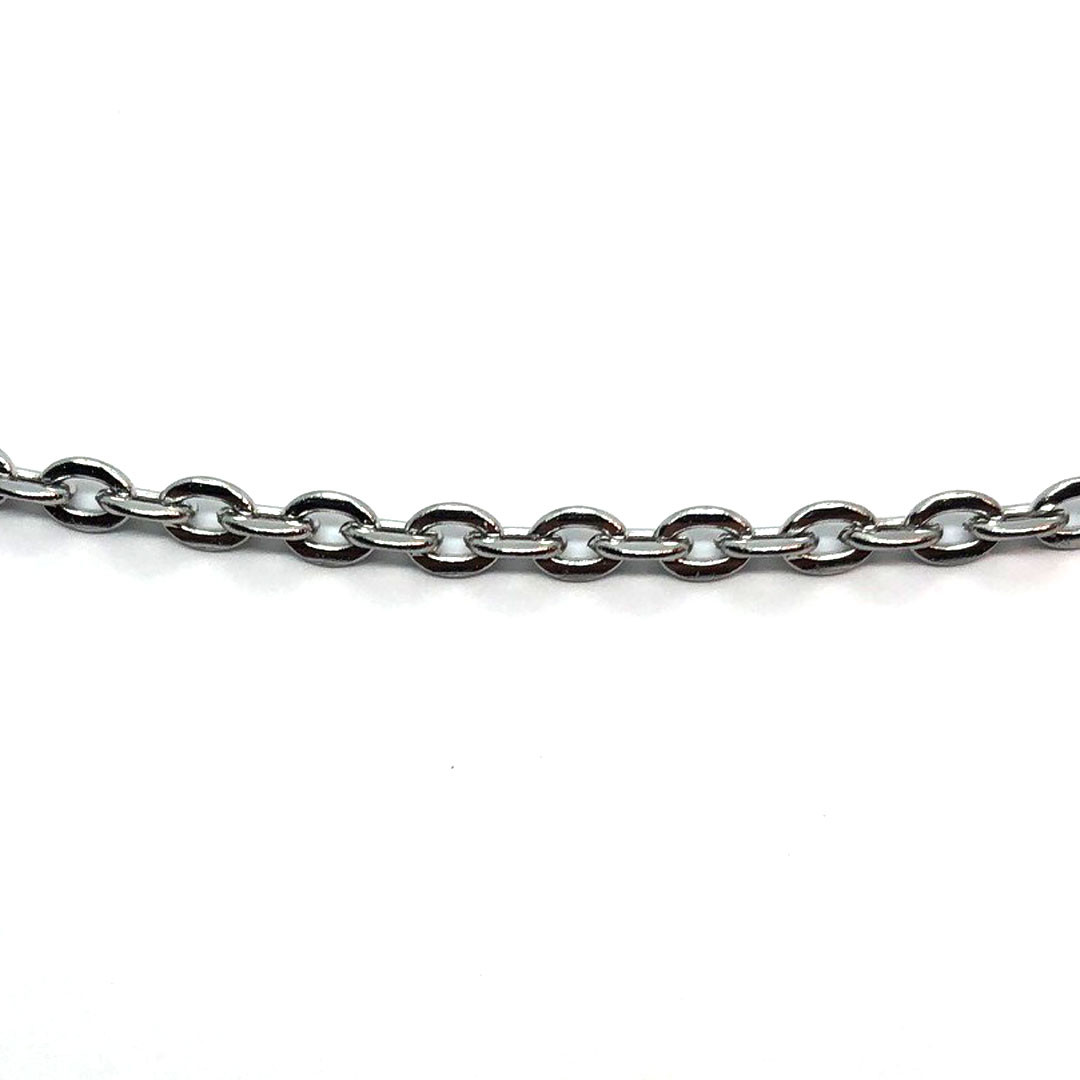 Stainless Steel Cable Chain Necklace 3mm, 24"