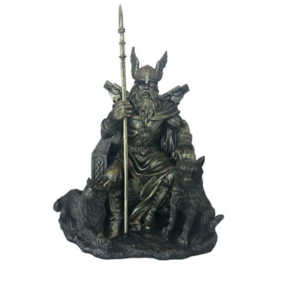 Odin On Throne Statue Norse God | Shop Viking Shield
