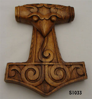 Raven Hammer Carving - Viking Shield
