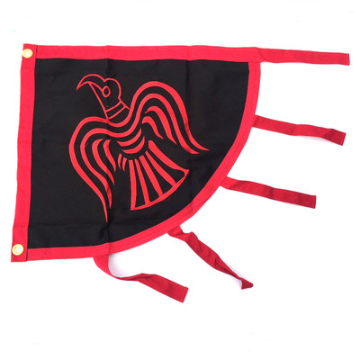 Viking Raven Flag Red/Black Cotton