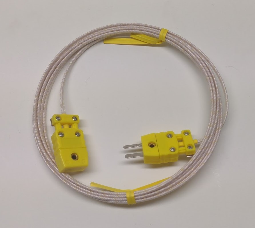 3 ft K-type thermocouple extension wire with miniature mini connectors