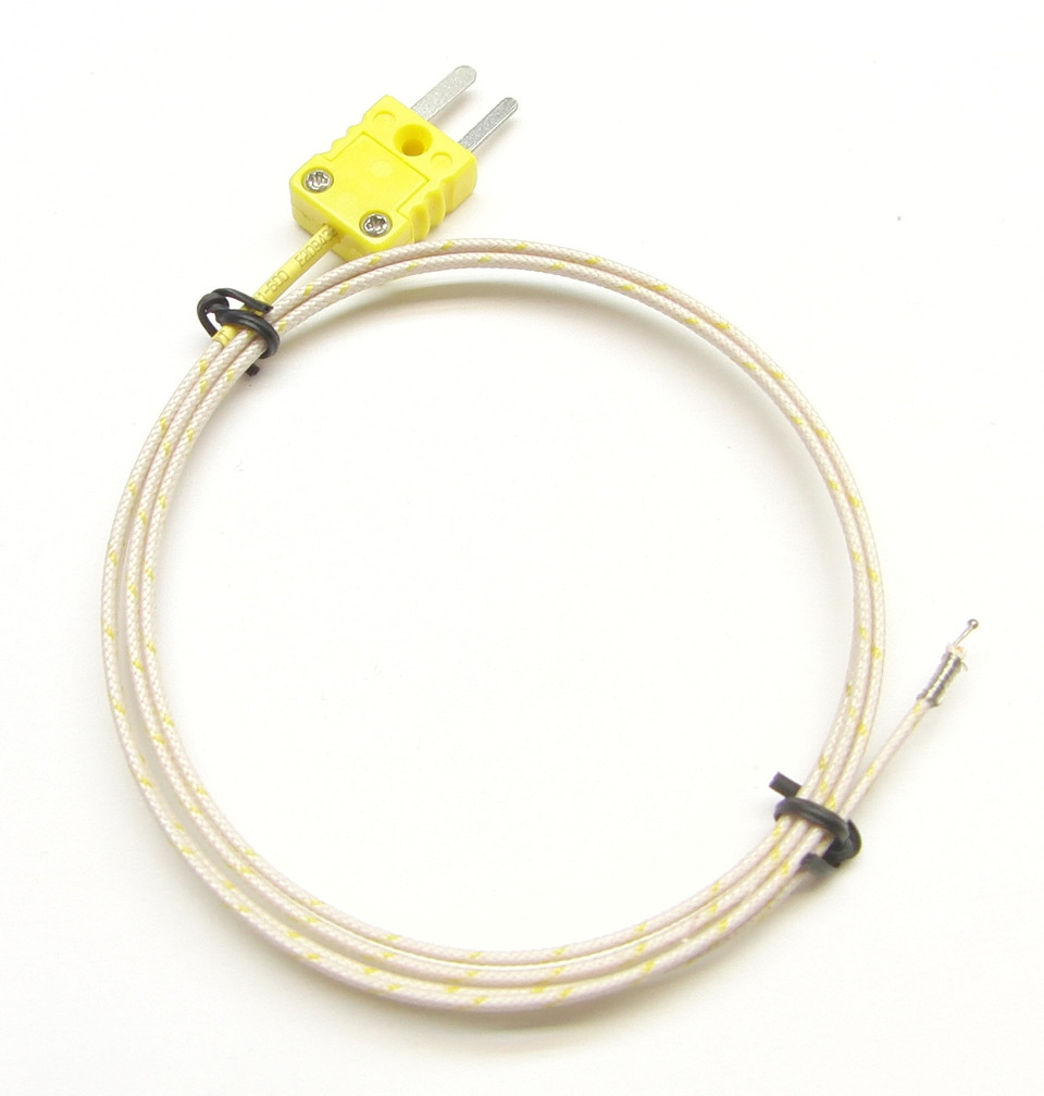 Beaded K-type thermocouple with braided fiberglass insulation PK-400