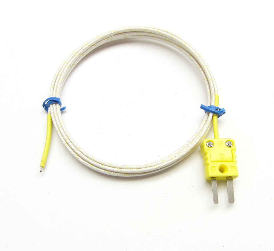 Beaded K-type thermocouple with braided fiberglass insulation PK-400 6 ft