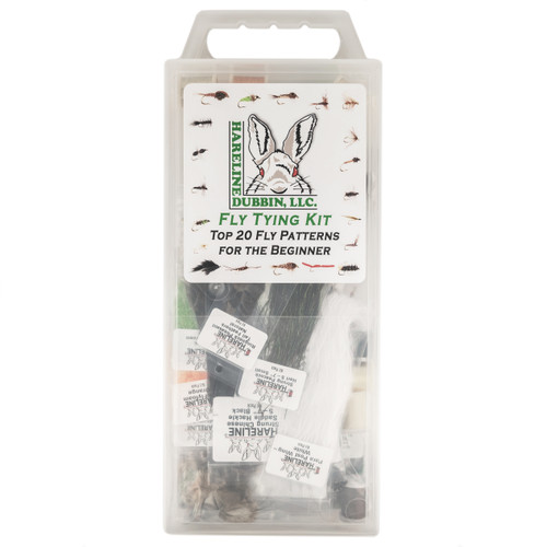 Hareline Beginner Fly Tying 48 Piece Materials Kit - AvidMax