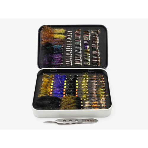 Yakoda Supply Slim Tin Foam & Foam Fly Box with Tweezer - AvidMax