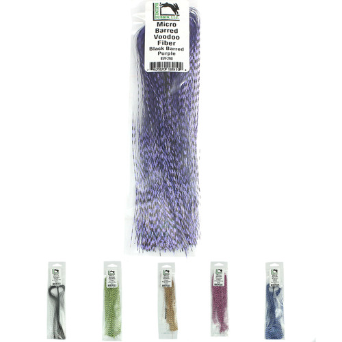 Hareline Micro Barred Voodoo Fibers Black Barred - AvidMax