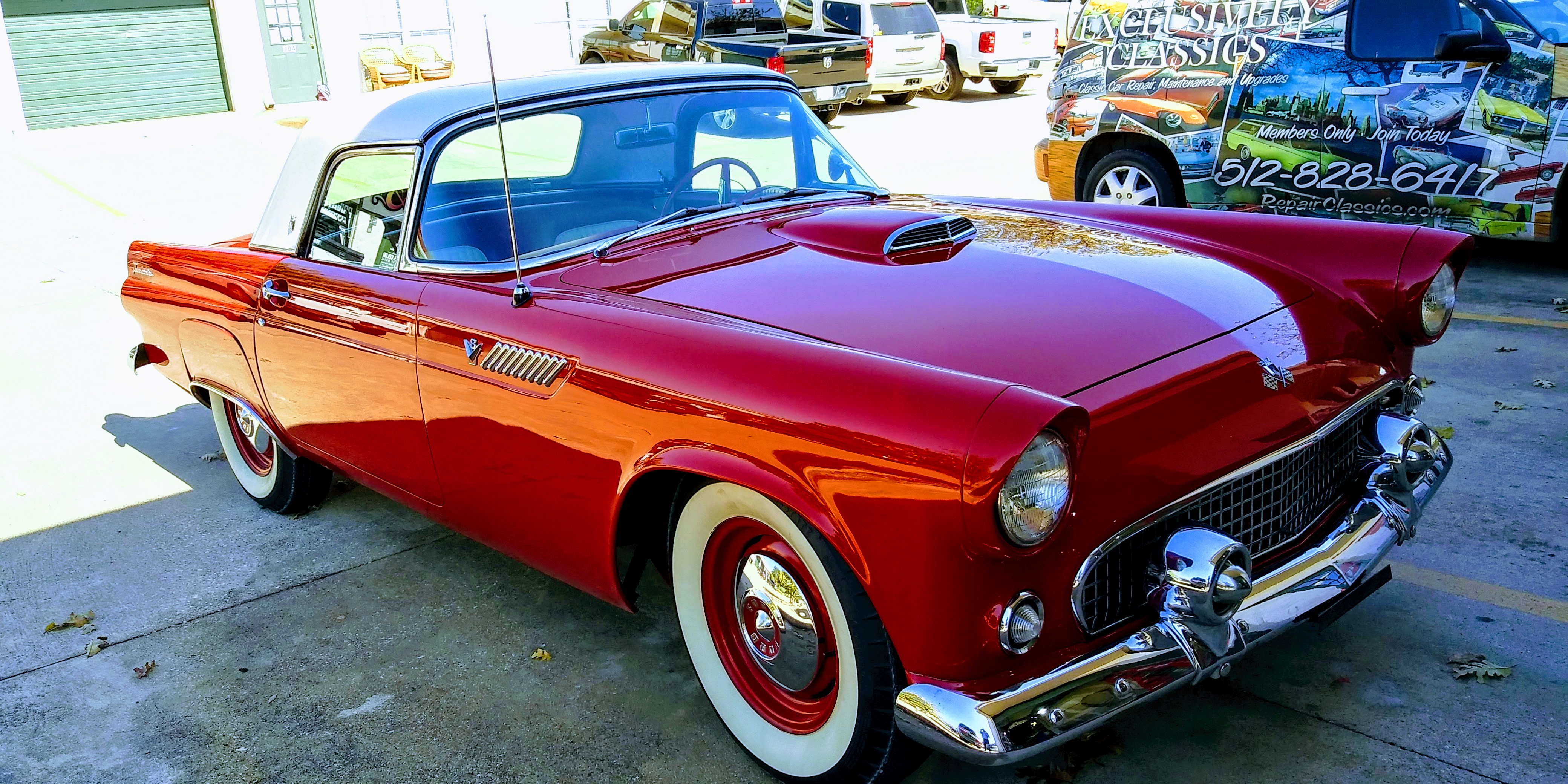 Whats in the shop today? Close up of the cool 55 Tbird - Exclusively ...