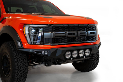 Addictive Desert Designs Ford Raptor Bomber Front Bumper w/ 4 Rigid 360 ...