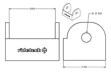 Large Rod End Bracket For 3" Wide End - Ridetech 90000188 - Suspension ...
