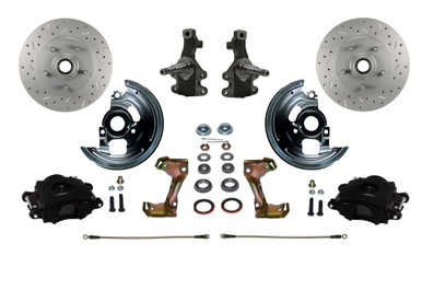 Spindle Kit W/ 2" Drop Spindles Drilled Rotors & Calipers - LEED Brakes ...